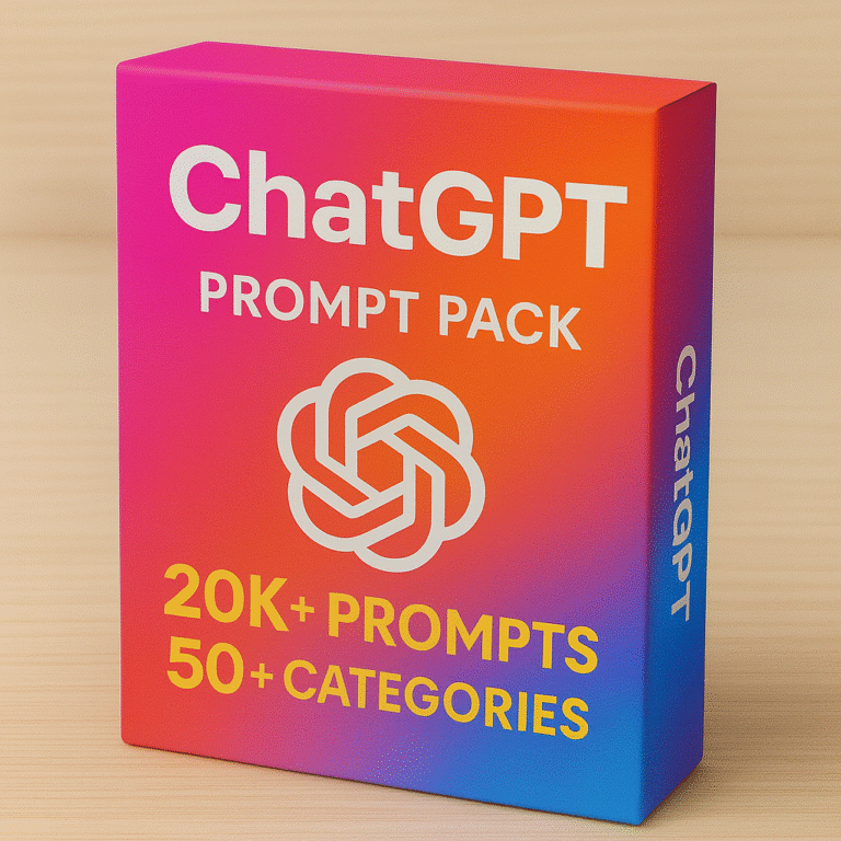 ChatGPT Prompt Pack – 20K+ AI Prompts, 50+ Categories